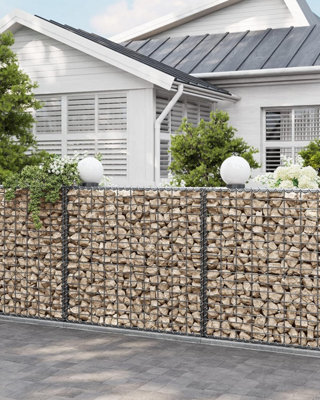 Gabion Basket Stone Wire Mesh size 10 x 5cm Galvanized 100 x 90 x 30cm ...
