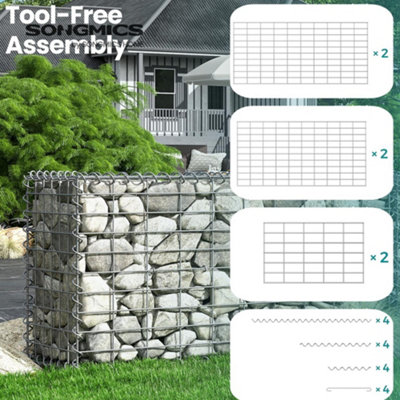 Gabion Stone Wire dia 4 mm Mesh size 10 x 5cm Galvanized 100 x 30 x ...