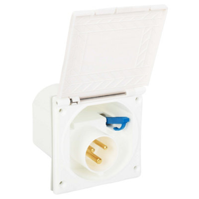 GADLANE 240V 16A White Mains Flush Fit Socket