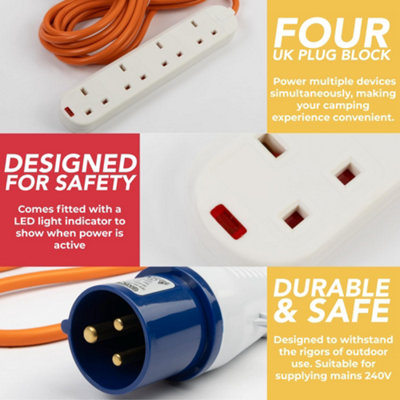 GADLANE CAMPING EXTENSION LEAD - 10M