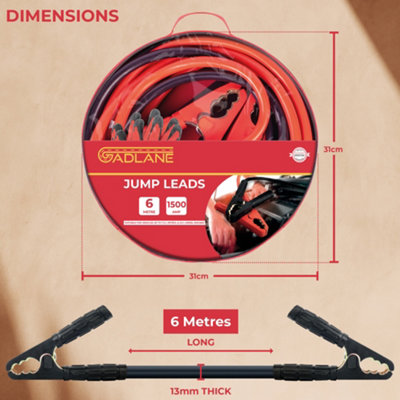 GADLANE Jump Leads 6M 1500Amp Car