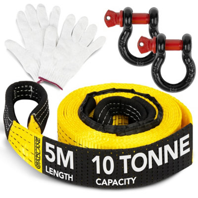 GADLANE Tow Rope 5M X 5Cm, 10 Ton - Yellow
