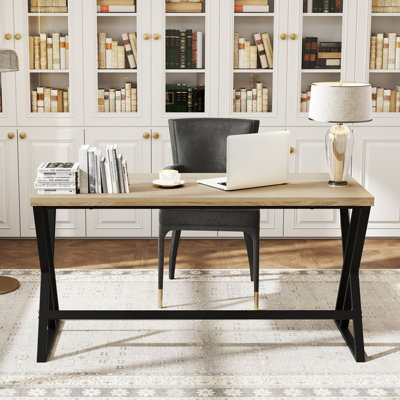 GAINOOM 150 CM Maple Computer Desk Large Industrial Office Desk w ...