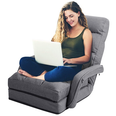GAINOOM 2 IN 1 Folding Lazy Sofa Lounger Floor Gaming Armchair Recliner