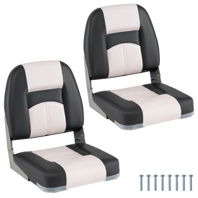 GAINOOM 2-Pack Boat Seats Waterproof PVC Leather Folding Low Back Boat ...