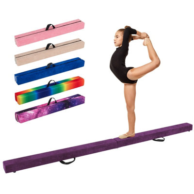GAINOOM 270CM Purple Folding Balance Beam Portable Floor Gymnastics ...