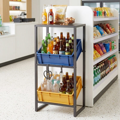 GAINOOM 3-Tier Drink Crate Rack Heavy-duty Metal Storage Rack with 3 ...