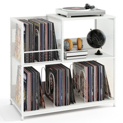 GAINOOM 3-Tier Record Player Stand w/Vinyl Storage Vinyl Display Rack w ...