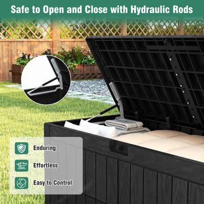 GAINOOM 455 L Outdoor Deck Box All-Weather Lockable Storage Bin ...
