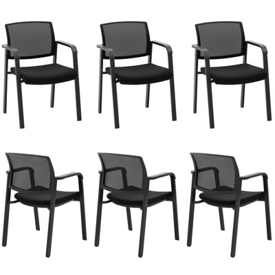 GAINOOM 6 Pcs Meeting Waiting Room Office Chairs Stackable Office Mesh ...