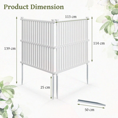 GAINOOM Air Conditioner Fence Panel 113x114cm Privacy Screen Trash Can ...