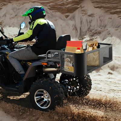GAINOOM ATV Rear Drop Basket Universal Cargo Basket Heavy-Duty Metal ...