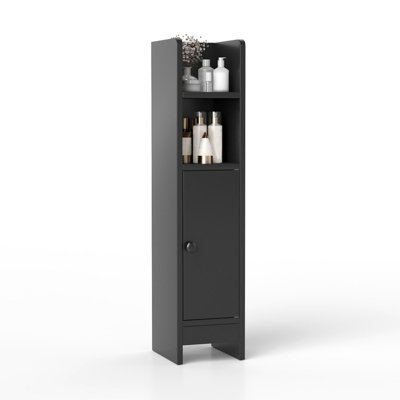 black corner bathroom unit