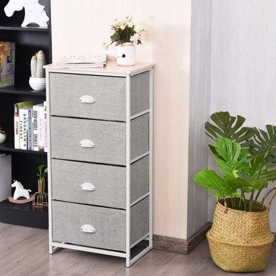 GAINOOM Chest of Drawers with 4 Drawers Home Storage Organizer Unit White
