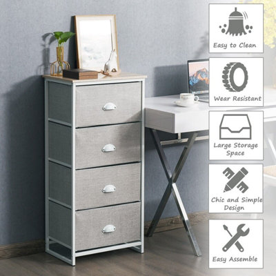 GAINOOM Chest of Drawers with 4 Drawers Home Storage Organizer Unit White
