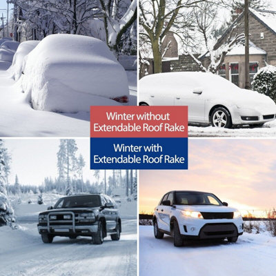 GAINOOM Extendable Snow Shovel Blue Roof Rake Lightweight Snow Removal ...