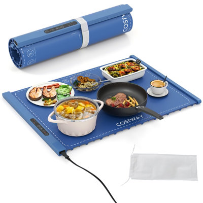 GAINOOM Food Warming Mat Blue Rollable & Portable Electric Warming Tray