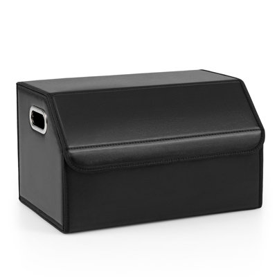 GAINOOM Glossy 35L Leather Car Trunk Organizer Foldable Storage Box ...