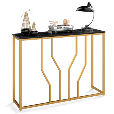 GAINOOM Gold Console Table 110 cm Modern Entryway Table Black