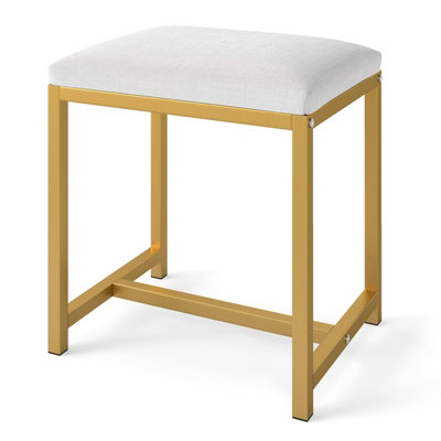 GAINOOM Golden Vanity Stool Small Makeup Chair with Soft Padded Cushion ...