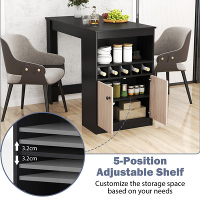 GAINOOM Home 120cm Bar Table Kitchen Counter Height Dining Table w ...