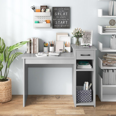 GAINOOM Home Office Grey Computer Desk Laptop PC Desk with Drawer & CPU ...