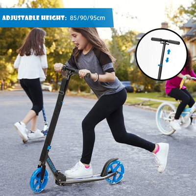 GAINOOM Kick Blue Scooter for Teens & Adults 2 Light Up Wheels Scooter ...