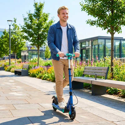 GAINOOM Kick Green Scooter for 6+ Foldable Scooter w/ 2 Light-up Wheels