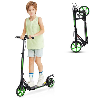 GAINOOM Kick Green Scooter for Kids Ages 8+ Teens & Adults Folding ...