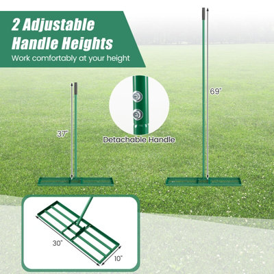 GAINOOM Lawn Leveling Rake Green Heavy Duty Lawn Level Tool for Soil ...
