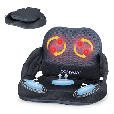 GAINOOM Low Back Massager with Heat Foldable Shiatsu Massage Lumber ...