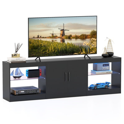 GAINOOM Modular TV Stand for 85" TVs 3-in-1 Entertainment Center 3 ...