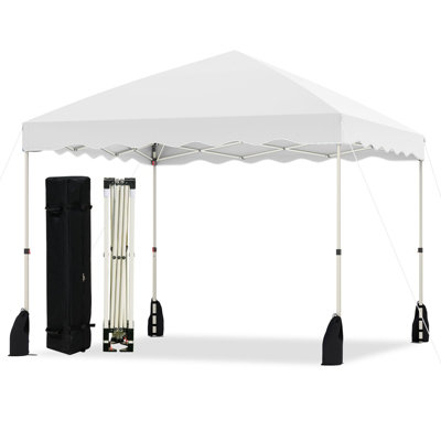 GAINOOM Outdoor 300x300 CM White Pop up Canopy Tent Portable Foldable ...