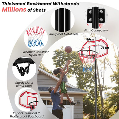 GAINOOM Outdoor Portable Basketball Hoop Height Adjustable Basketball ...
