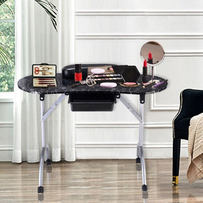 GAINOOM Portable Nail Table Station Manicure Tech Desk Nails Art Table ...
