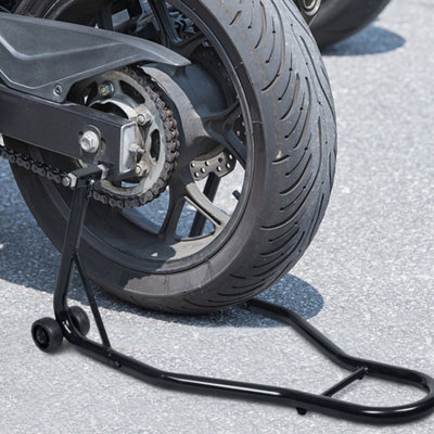 GAINOOM Portable Steel Black Motorcycle Stand Sport Bike Rear Wheel ...
