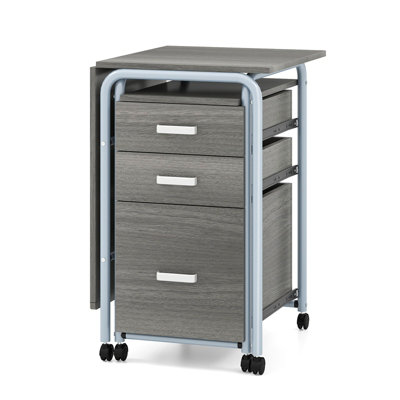 GAINOOM Rolling Computer Desk for Small Space Mobile Study Writing Desk ...