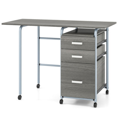 GAINOOM Rolling Computer Desk for Small Space Mobile Study Writing Desk ...