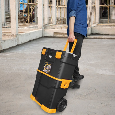 GAINOOM Rolling Stackable Toolbox Heavy Duty Mobile Toolbox Portable 3 ...