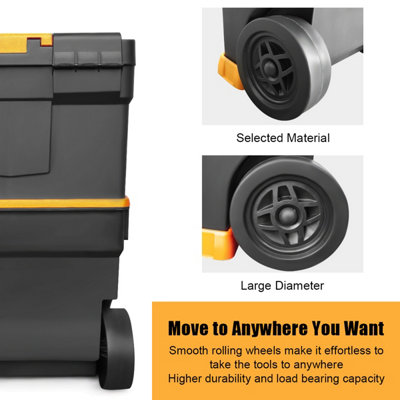GAINOOM Rolling Stackable Toolbox Heavy Duty Mobile Toolbox Portable 3 ...