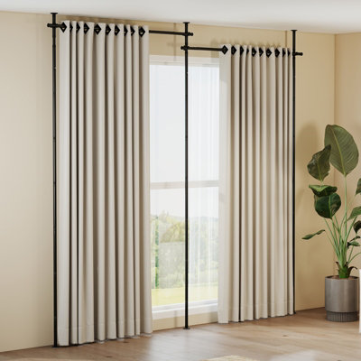 GAINOOM Room Divider Curtain Rod 120-314cm(H) 73-360cm(W) Adjustable ...