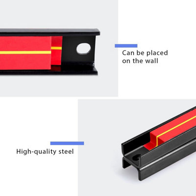 GAINOOM Set of 3 Magnetic Tool Strip Holder Garage Rail Wall Mounted ...