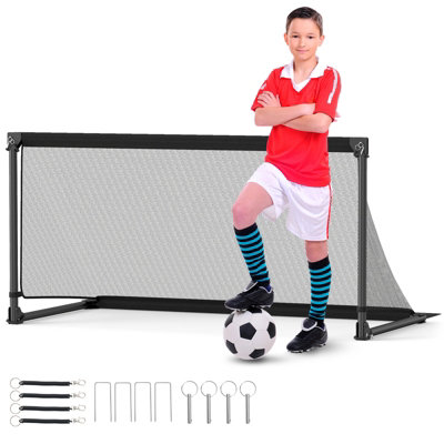 GAINOOM Soccer Goal with Net 150 x 71 x 76 cm Foldable Pop-up Football ...