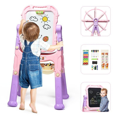 GAINOOM Standing Kids Drawing Board Double Sided Easel w/Storage ...