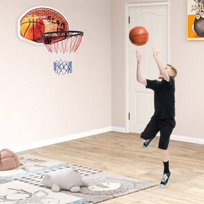 GAINOOM Wall Mounted Basketball Hoop Backboard Set Indoor Outdoor ...
