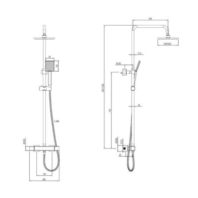Gainsborough GDSP Square Dual Outlet Cool Touch Mixer Shower Chrome