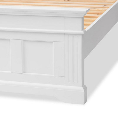 Gainsborough White Wooden Double Bed Frame 4ft6 Hamptons Style