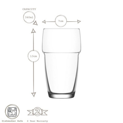 Galata Stacking Highball Glasses - 340ml - Pack of 6 | DIY at B&Q