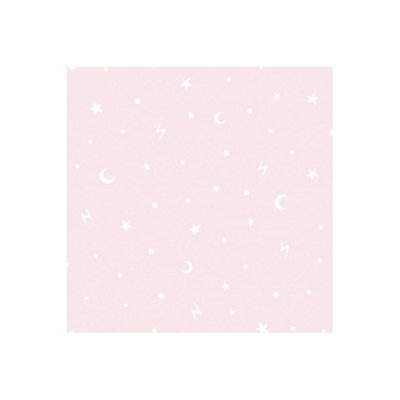 Galaxy Stars And Moons Wallpaper In Pink
