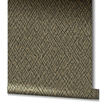 Galerie Air Collection Gold Metallic Crosshatch Effect Textured ...